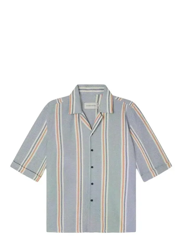 PEREGRINE Quay Cuban Stripe-pattern Shirt - Blue
