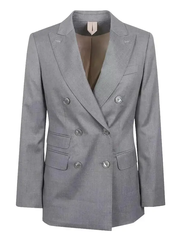 Max Mara Double-breasted Virgin Wool Jacket - Grey