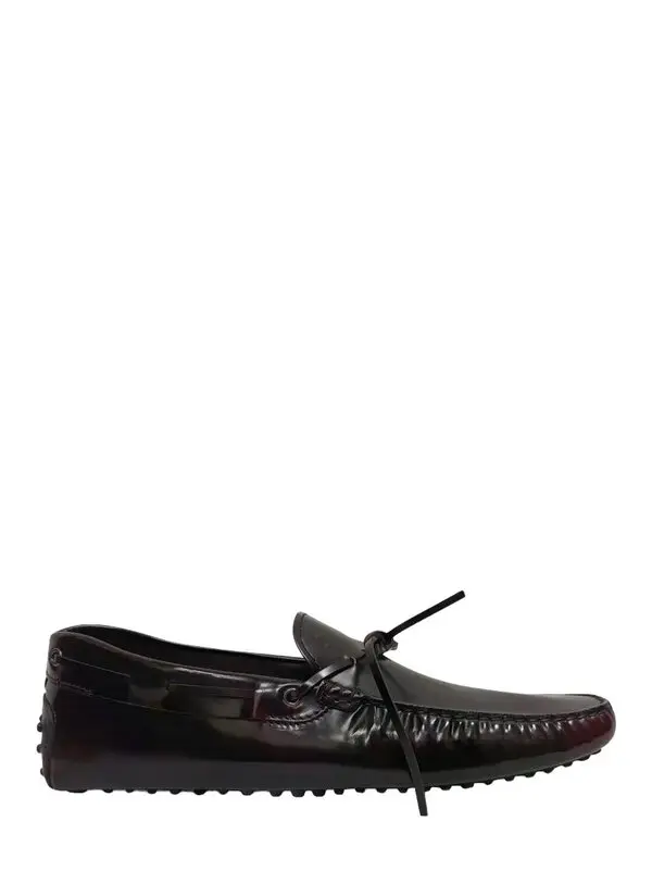 TOD'S Bow Brushed Moccasins - Red