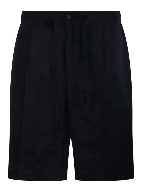 HEVO Drawstring Pleated Shorts - Black
