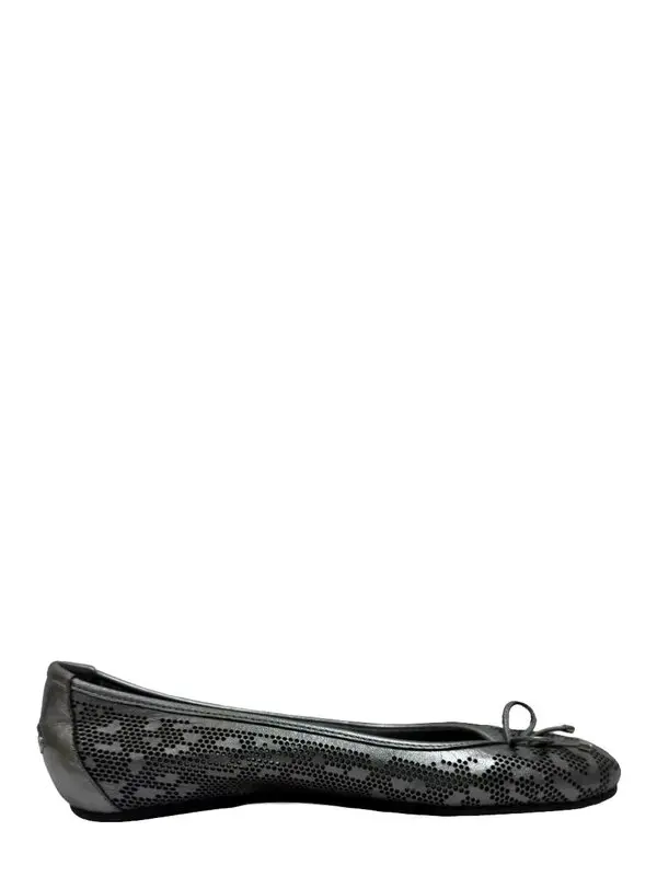 JIMMY CHOO Perforated Leather Ballet Flats - Silver