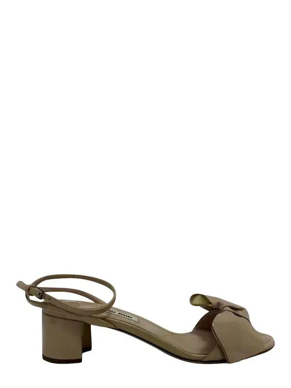 Miu Miu Bow-embellished Ankle Strap Sandals - Neutrals