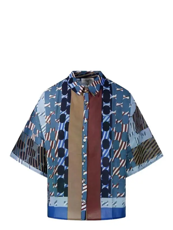 MAPOÉSIE Abstract-print Shirt - Blue