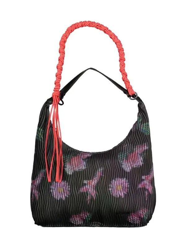 Desigual Floral-print Plissé Tote Bag - Black