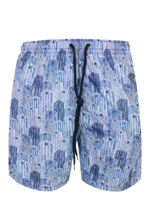 DRUMOHR Slub-texture Drawstring Shorts - Blue