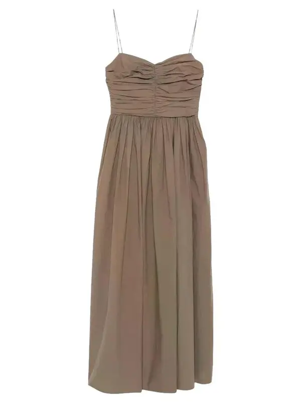 Matteau Gathered Bodice Dress - Brown