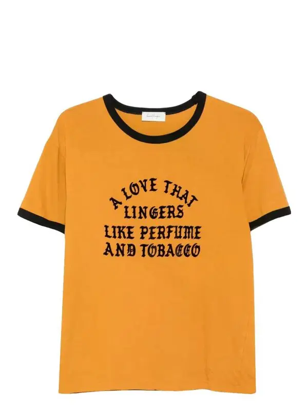 SECOND / LAYER A Love That Lingers Slogan-print Ringer T-shirt - Yellow