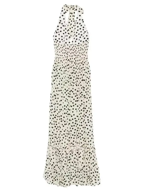 LESLIE AMON Polka-dot Maxi Dress - Neutrals
