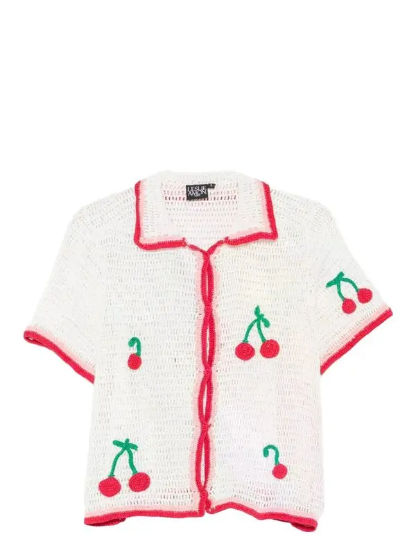 LESLIE AMON La Ruby Crochet Shirt - White