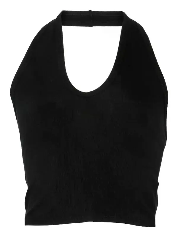 Enza Costa Ribbed Halterneck Top - Neutrals