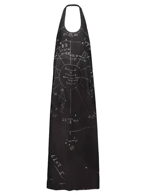 Rick Owens Graphic-print Halterneck Dress - Black