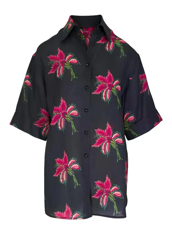 Valentino Garavani Floral Print Blouse - Black