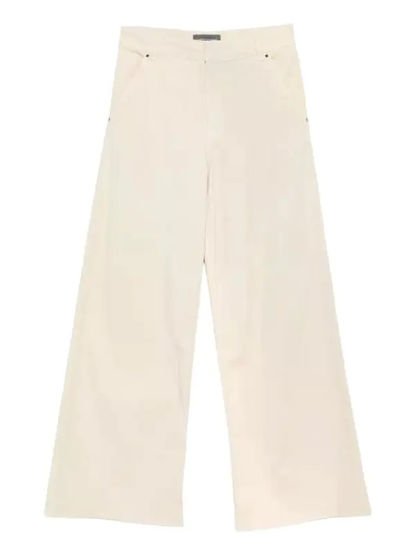 Lorena Antoniazzi Logo-patch Wide-leg Trousers - Neutrals