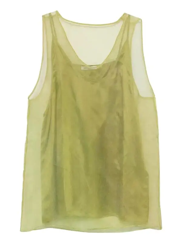 Ami Layered Silk Blouse - Green
