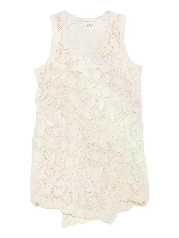 Comme Des Garçons Floral-lace Sleeveless Top - Neutrals