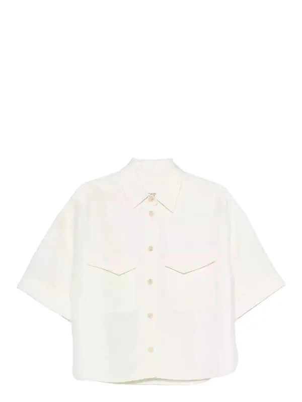 Closed Pocket-detail Short-sleeve Shirt - White