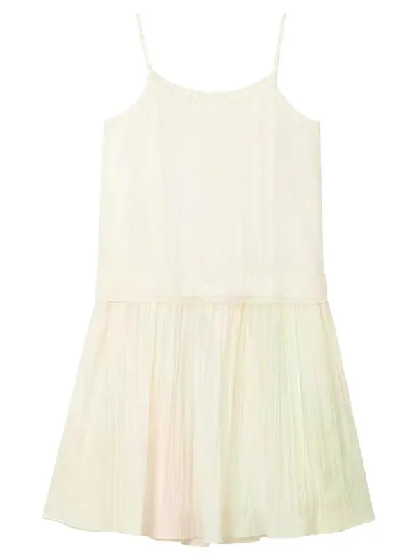 B+AB Ruffled Pleated Mini Dress - Neutrals