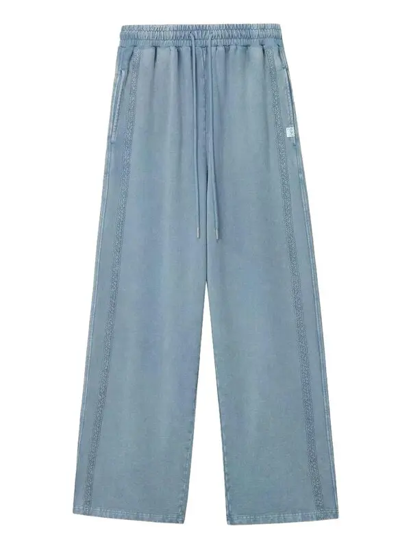 MINI CREAM Lace-trim Drawstring Trousers - Blue