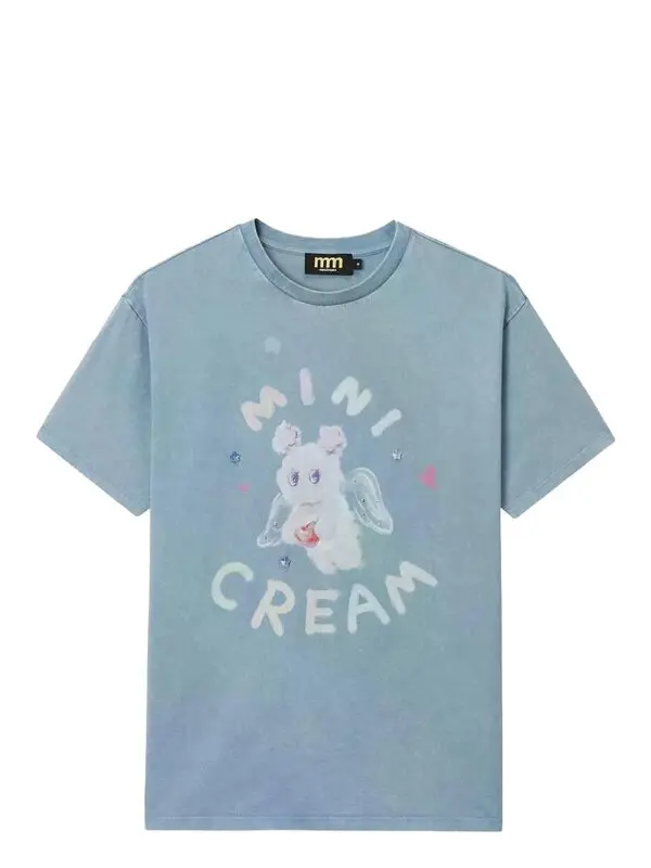 MINI CREAM Graphic-print Cotton T-shirt - Blue