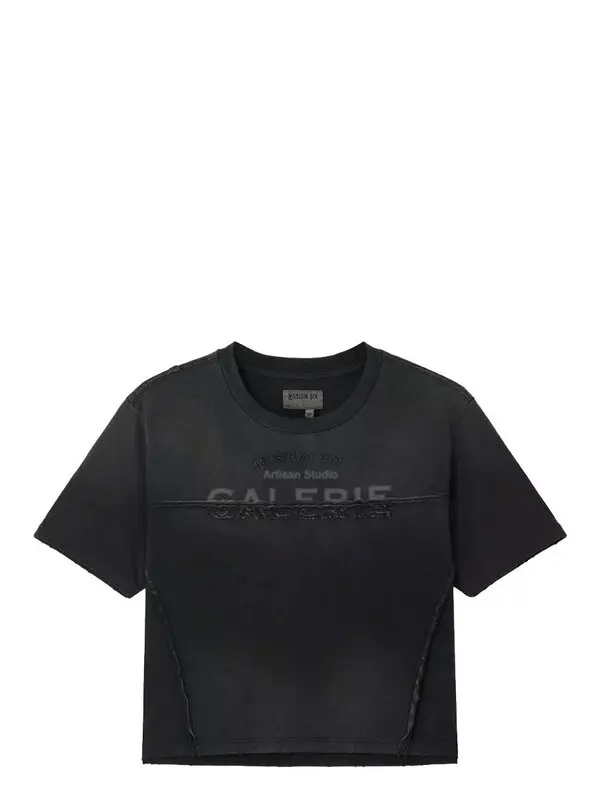 MUSIUM DIV. Cut-out Frayed T-shirt - Black