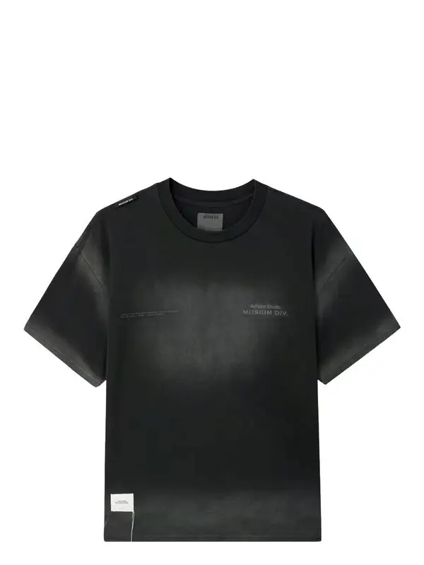 MUSIUM DIV. Faded-effect Logo-print T-shirt - Black