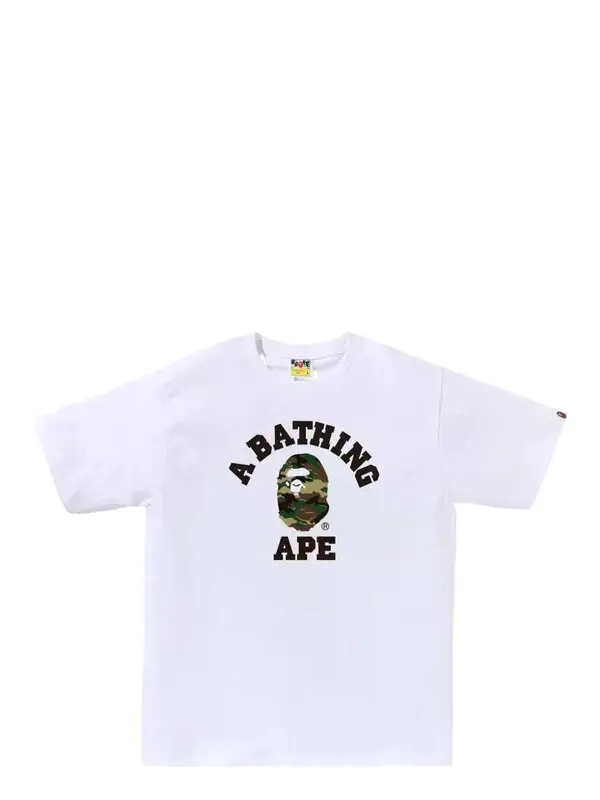 A BATHING APE Glitch Woodlandg Camouflage-print T-shirt - White