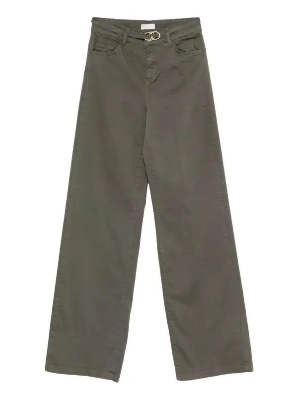 Liu Jo Good Flare Belted Trousers - Green