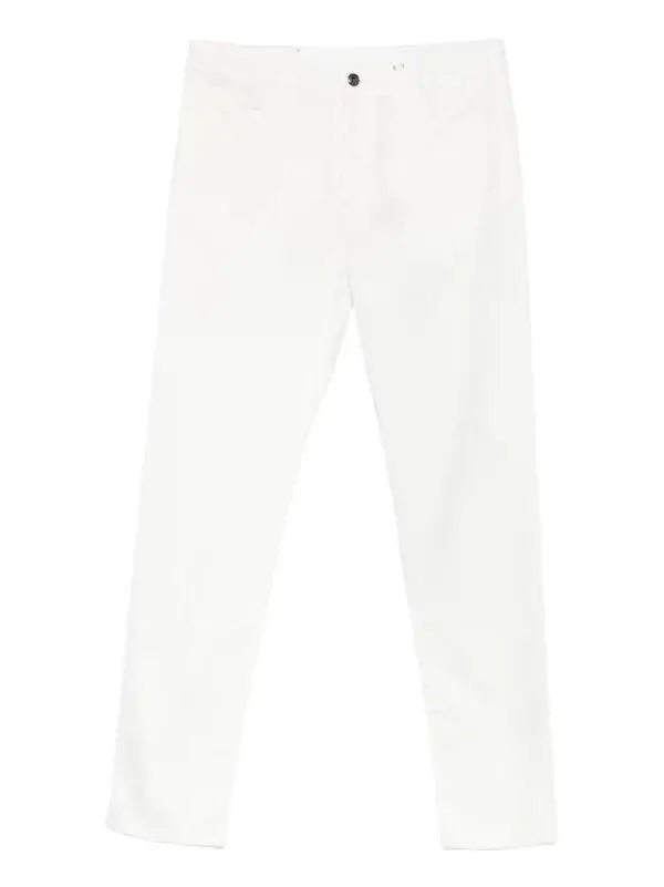 Canali Logo-patch Trousers - White