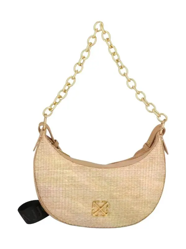 Off-White Arrows-plaque Chain-link Shoulder Bag - Neutrals