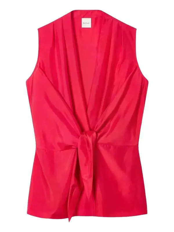 Paul Smith Tie-waist Silk Top - Red