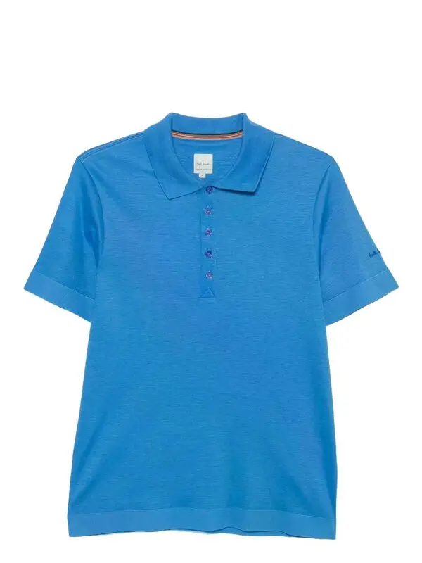 Paul Smith Ribbed-knit Polo Shirt - Blue