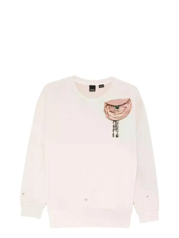 Pinko Distressed Sweatshirt - Neutrals
