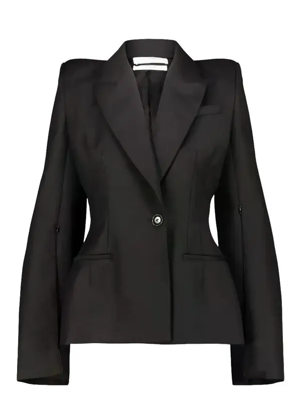 Matieres Fecales Structured-shoulder Blazer - Black