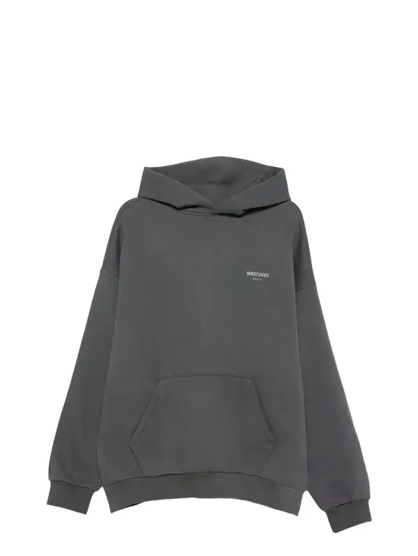 WRSTBHVR Logo-print Jersey Hoodie - Grey