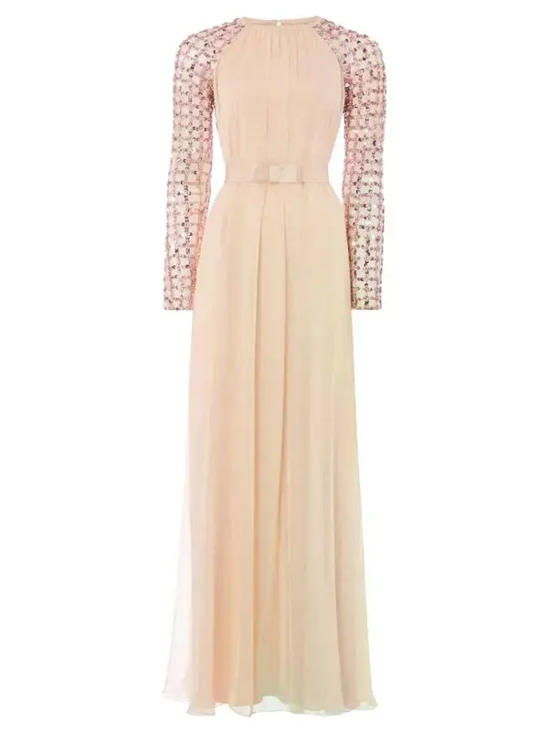 TEMPERLEY LONDON Angelli Lattice Sequin-embellished Maxi Dress - Neutrals