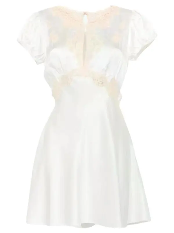 DÔEN Junia Lace-trim Mini Dress - White