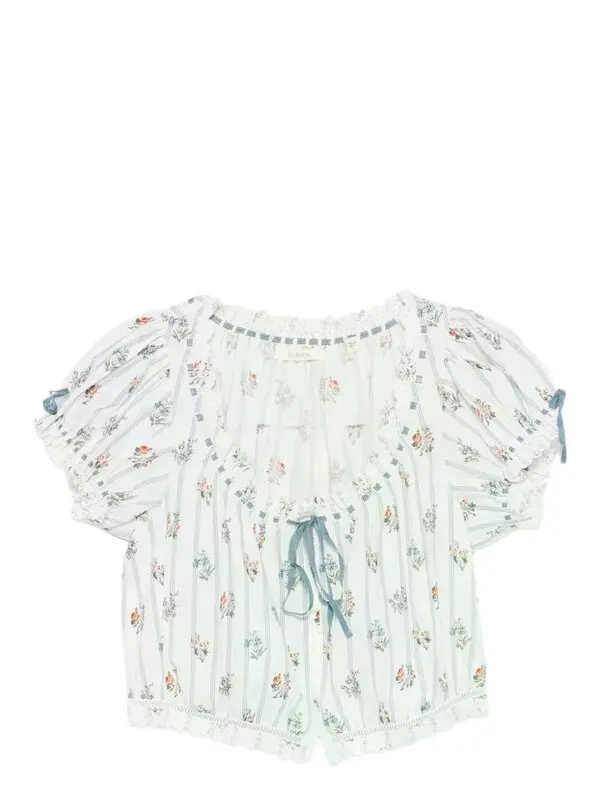 DÔEN Nera Floral-print Blouse - White