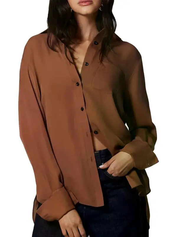 Kiki De Montparnasse Georgette Shirt - Brown