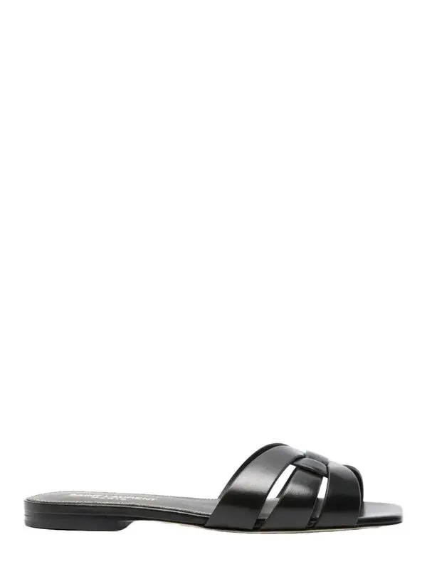 Saint Laurent Tribute Leather Sandals - Brown