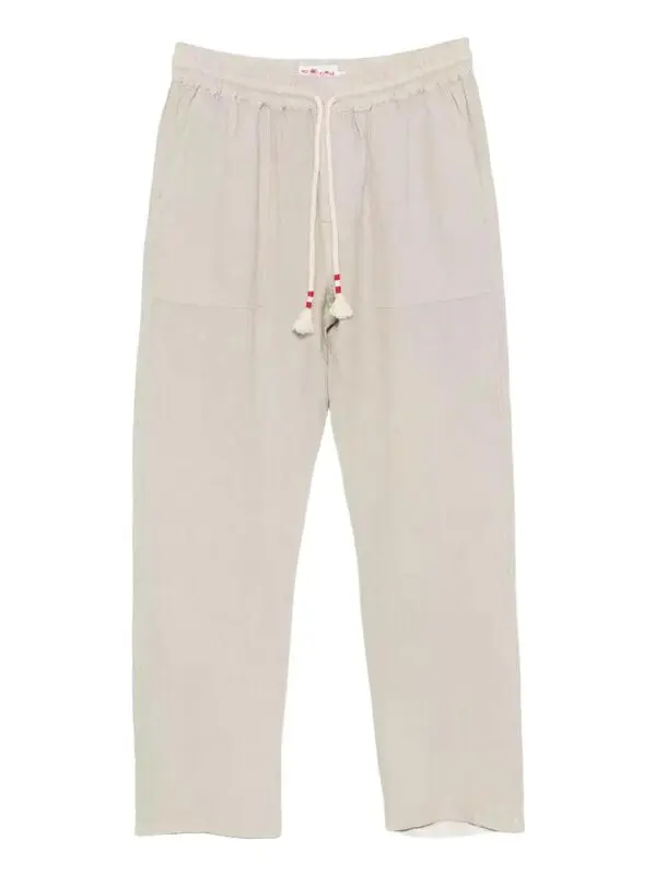 MC2 SAINT BARTH Drawstring-waist Linen Trousers - Neutrals