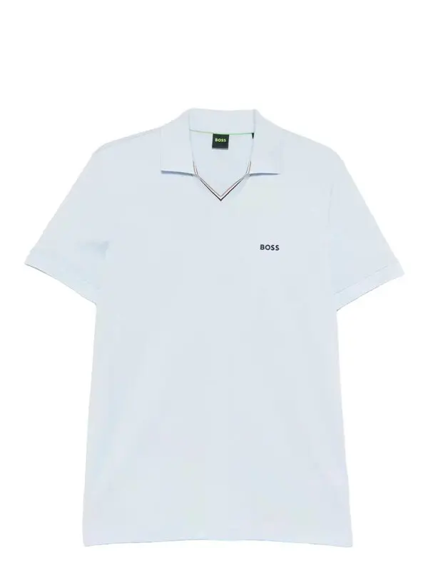 BOSS Logo-print V-neck T-shirt - Blue