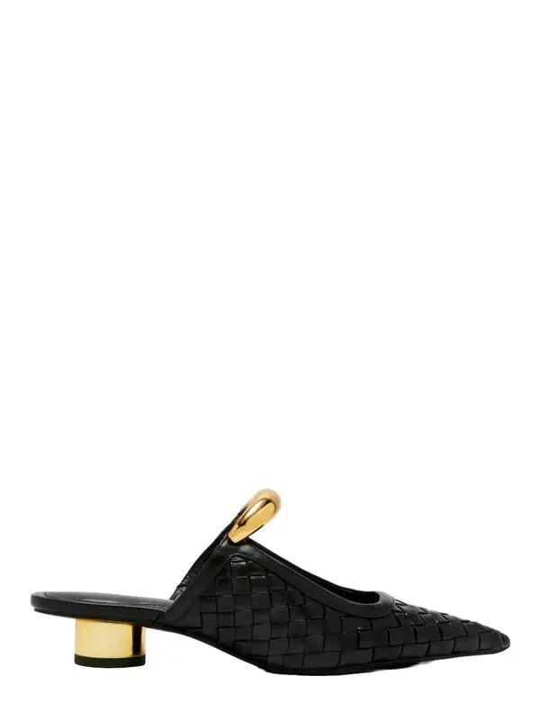 Jw Pei Woven Mules With Sculptural Detail - Black