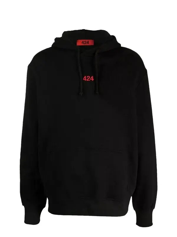 424 Logo-embroidered Hoodie - Black