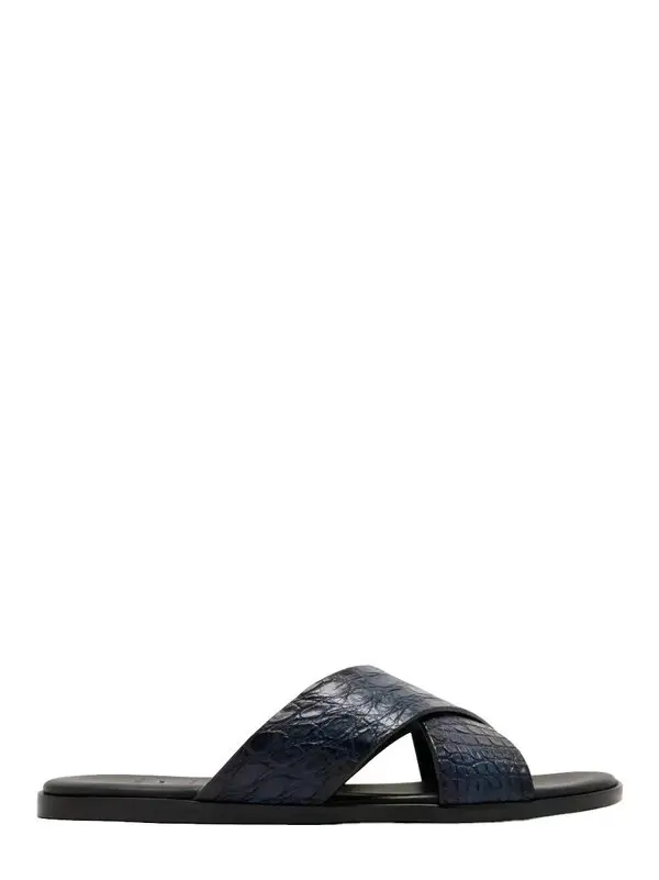 Magnanni Leather Flat Sandals - Blue