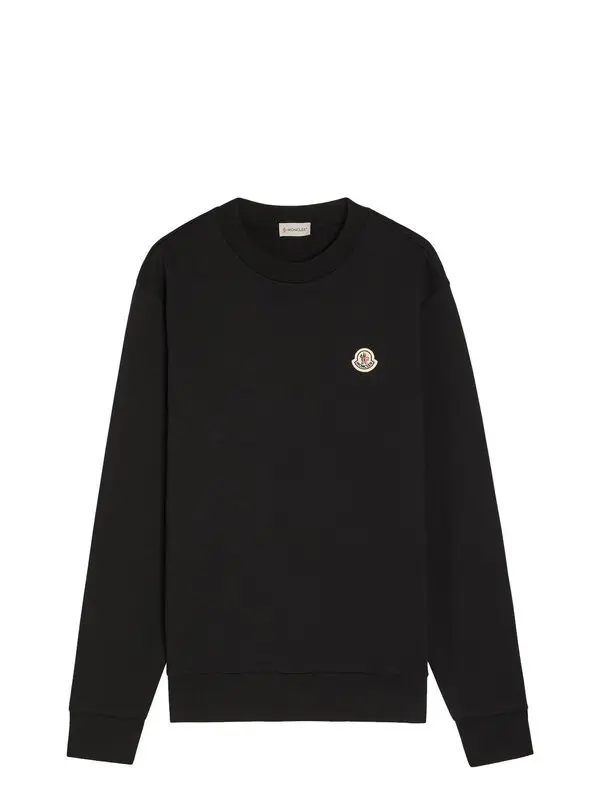 Moncler Logo Appliquéd Cotton Sweatshirt - Black