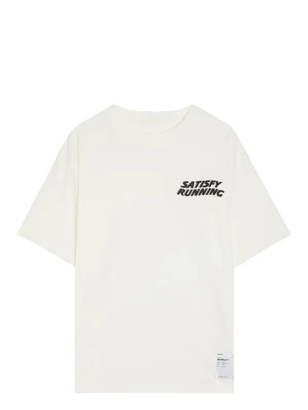Satisfy Mothtech Distressed Cotton T-shirt - Off White