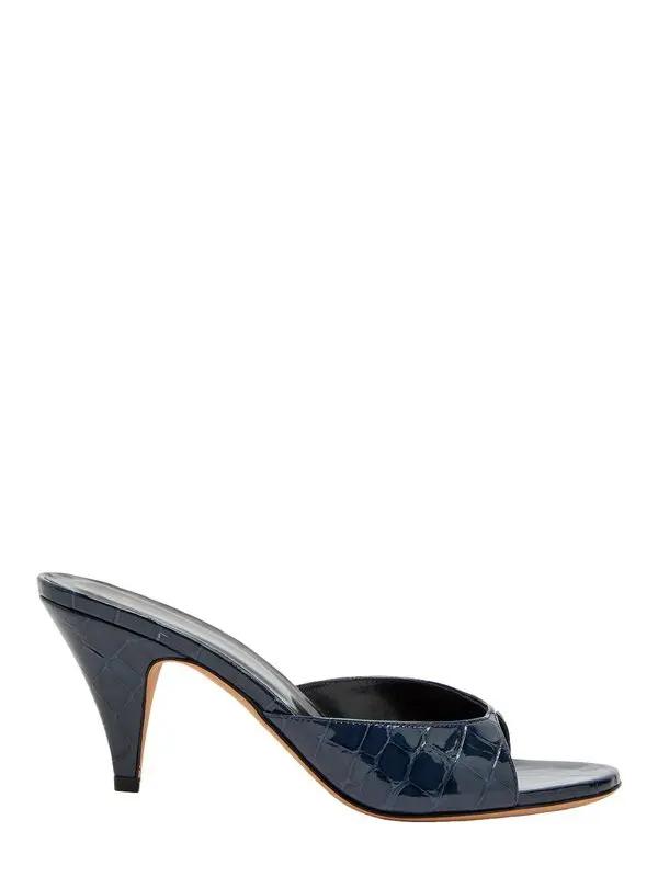 JUDE Haze 85 Crocodile-embossed Leather Sandals - Blue