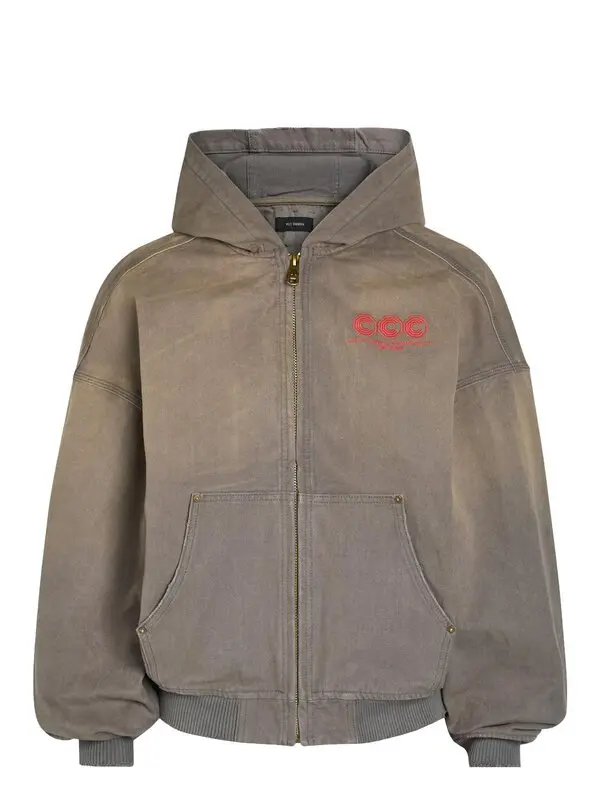 WILLY CHAVARRIA Juggernaut Hooded Canvas Jacket - Grey