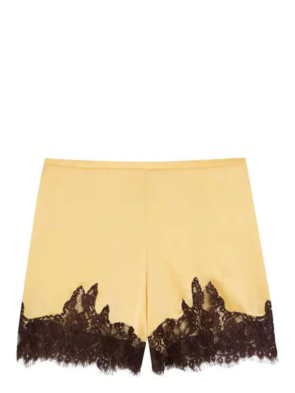 REFORMATION Fern Lace-trim Satin Shorts - Cream
