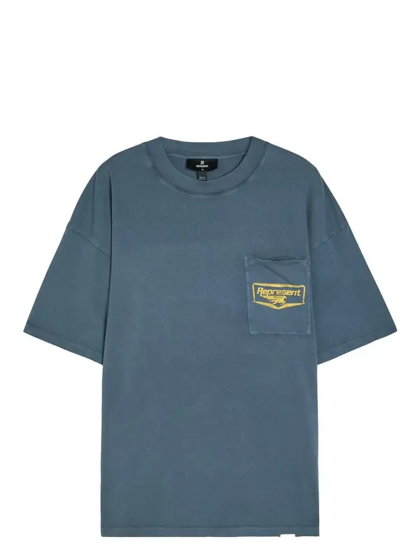 REPRESENT Nothing Faster Printed Cotton T-shirt - Indigo